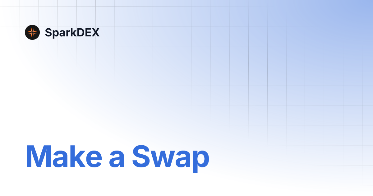 Make a Swap | SparkDEX